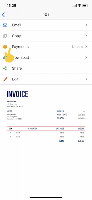 Invoice paid in cash? Set it as “paid” manually. | Invoice Home