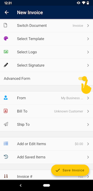 Need more details in your Invoice? Use the Advanced Form!