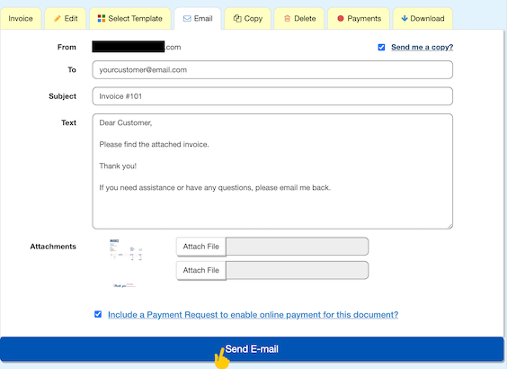Invoice customers faster with the 'Email' feature! | Invoice Home